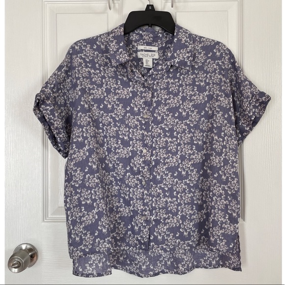Rachel Zoe | Tops | Rachel Zoe Floral Linen Button Down Shirt | Poshmark